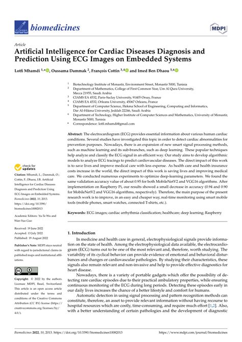 Pdf Artificial Intelligence For Cardiac Diseases Diagnosis And