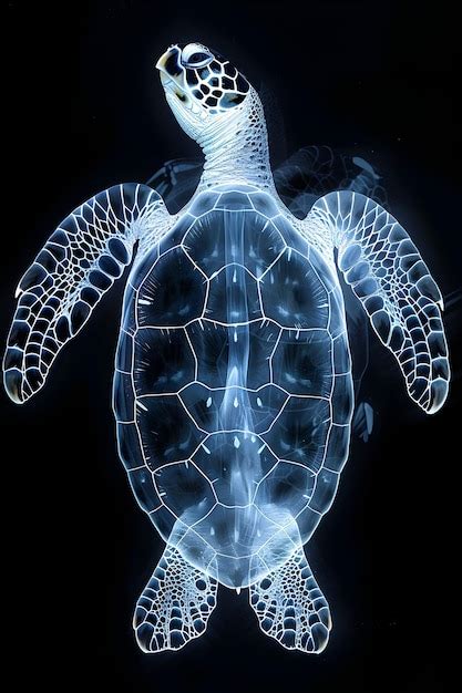 X Ray Image Of A Sea Turtle S Unique Shell Structure Premium Ai Generated Image