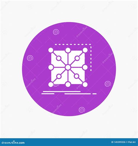 Data Framework App Cluster Complex White Glyph Icon In Circle
