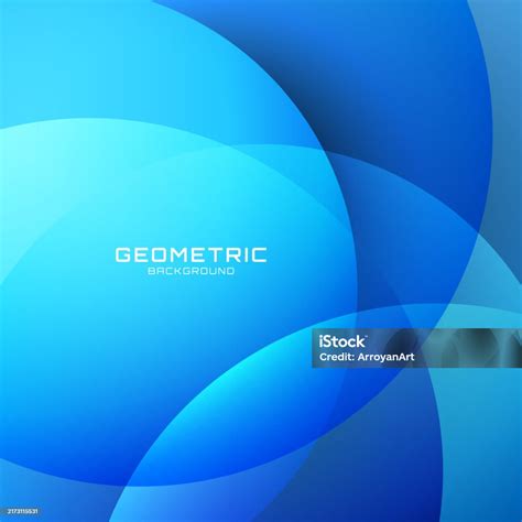 3d 블루 기하학적 추상 배경 겹침 레이어는 빛나는 원 모양 효과 장식이 있는 밝은 공간에 있습니다 웹 배너 전단지 카드 또는 브로셔 표지를 위한 현대적인 그래픽 디자인