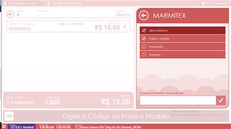 Como Adicionar Acompanhamento De Produtos No Terminal Saurus Software Base De Conhecimento