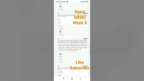 nptel dbms week 5 assignment answers nptelanswers nptelcourse youtube