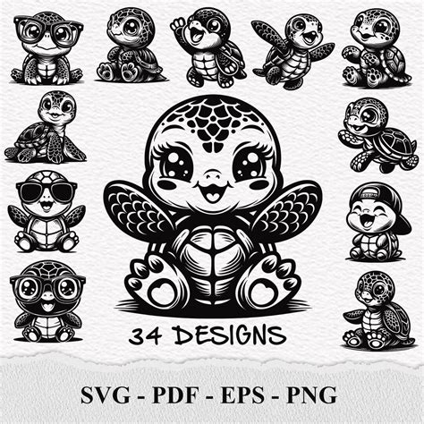 Cute Turtle Svg Turtle Svg Fun Funny Turtle Adorable Turtle Cute