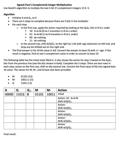 Signed Two S Complement Integer Multiplication Use Chegg