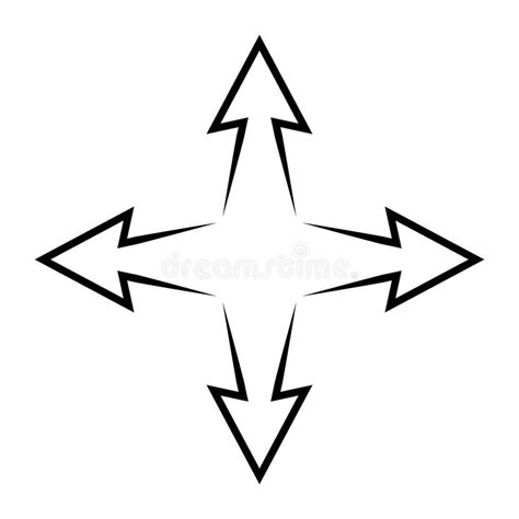 4 Side Arrow Four Way Both Icon Logo Arrow Line Stock Vector Illustration Of Logo