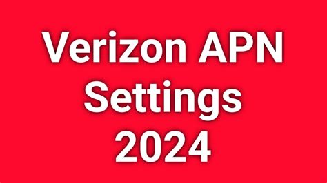 Verizon Apn Settings 2024 R Apnsettings
