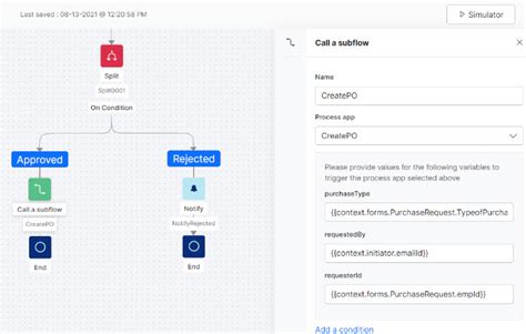 How To Call A Subflow From A Process App Kore Ai Documentation