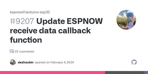 Update ESPNOW Receive Data Callback Function Issue Espressif Arduino Esp GitHub