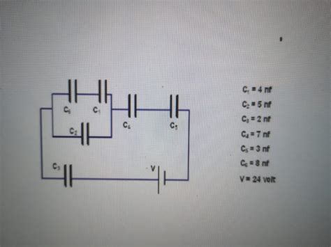 Solved Determine The Total Equivalent Capacitance Charge Chegg Com