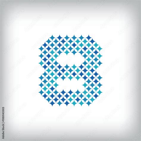 Modern Star Number 8 Logo All Numbers Are In Line Strip Form Alphabet