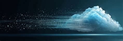 Dynamic Cloud Computing Icon In Motion With Abstract Particles Creating