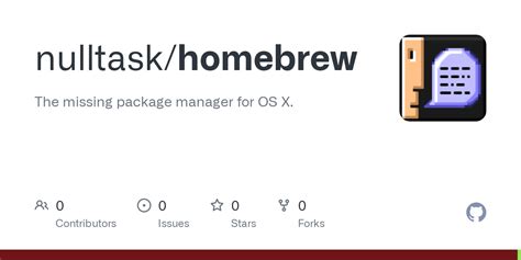 Github Nulltask Homebrew The Missing Package Manager For Os X