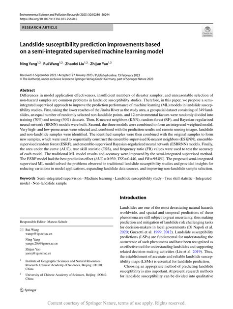 Landslide Susceptibility Prediction Improvements Based On A Semi