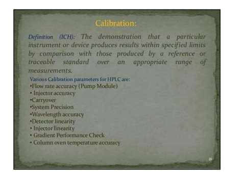 Hplc Calibration Pptx Chemistry Science