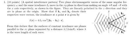 solved 1 10 points a spatial interference pattern two