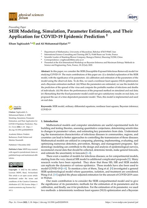 pdf seir modeling simulation parameter estimation and their