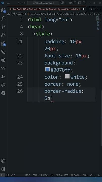 Javascript Dom Trick Add Elements Dynamically In 60 Seconds 🛠️ Youtube