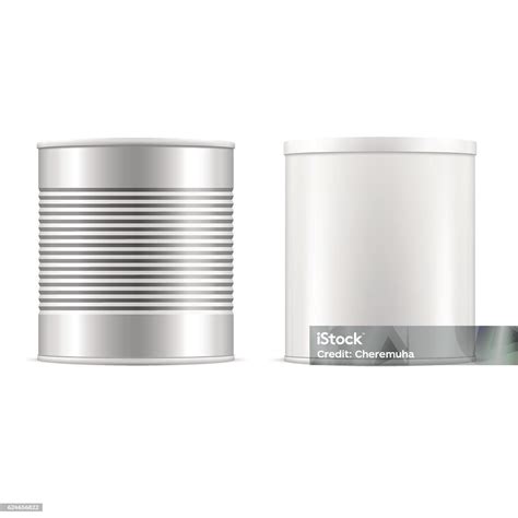 주석은 수집할 수 있습니다 캡이 있는 흰색 및 금속 주석 캔 아기에 대한 스톡 벡터 아트 및 기타 이미지 아기 캔 우유