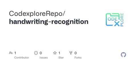 Github Codexplorerepohandwriting Recognition