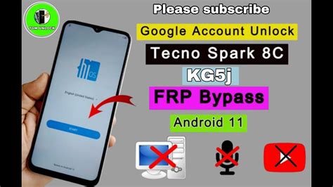 Tecno Spark 8c KG5j Android 11 12 Frp Bypass Google Account Without PC YouTube