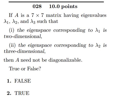 solved 028 10 0 points if a is a 7 x 7 matrix having