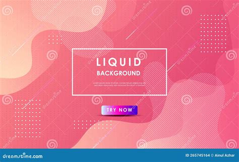 Abstract Pink Soft Gradient Wavy Light Liquid Color With Geometric Shape Background Stock Vector