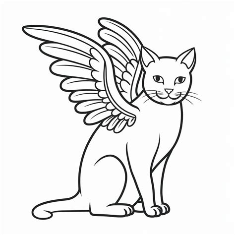 Winged Cat Coloring Pages Coloringlib