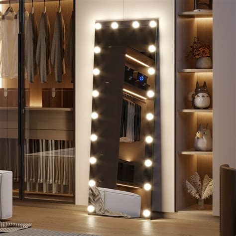 Body Mirror With Lights Felicity Modern Led Wall Mount Glass Mirror