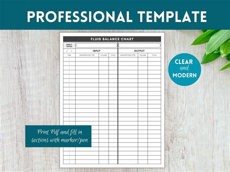 Fluid Balance Chart Fluids Intake And Output Record Intake And Output Tracker Health Care