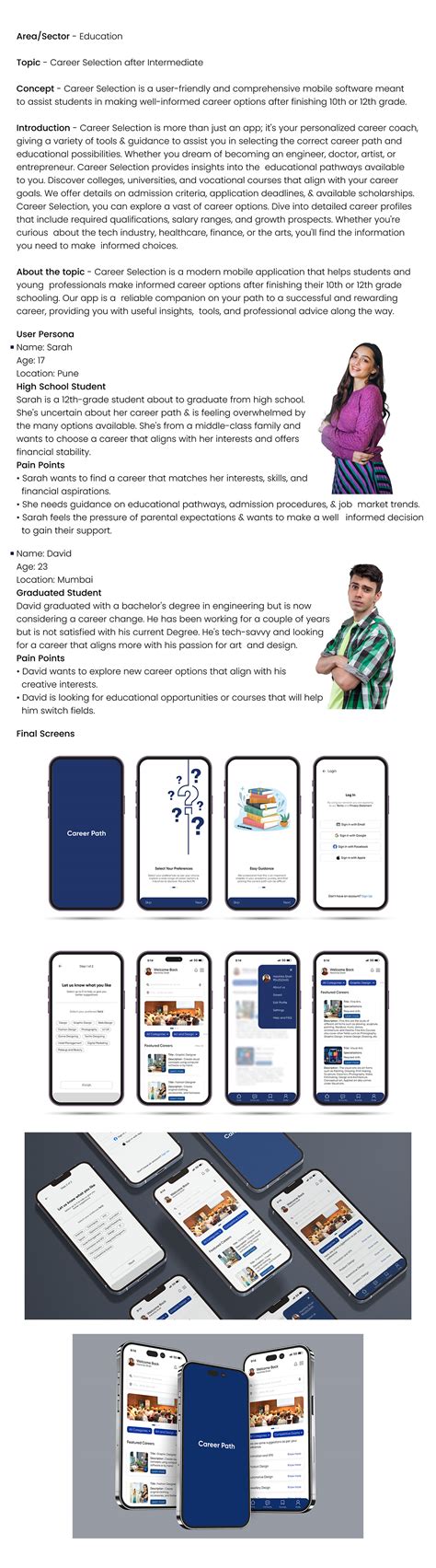 career path ui design behance