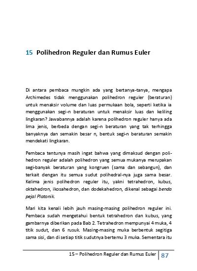 15 Polihedron Reguler Dan Rumus Euler