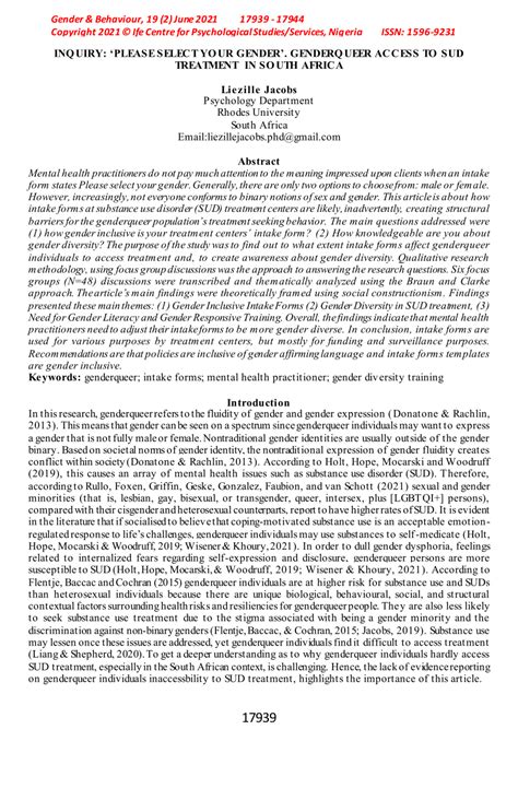 PDF Please Select Your Gender