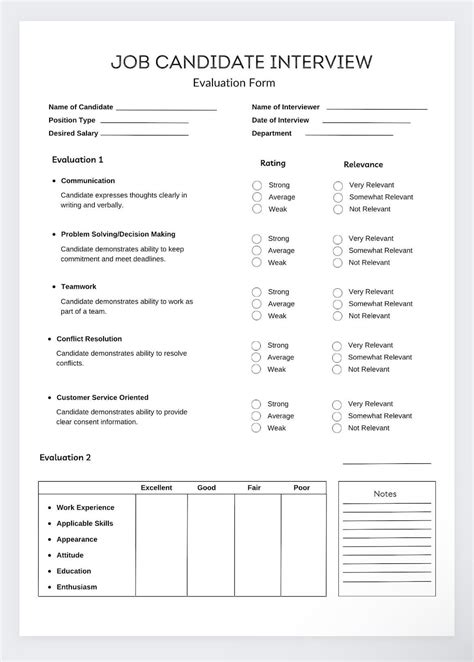 Job Interview Candidate Form Recruiter Form Job Interview Planner Recruitment Planner Job