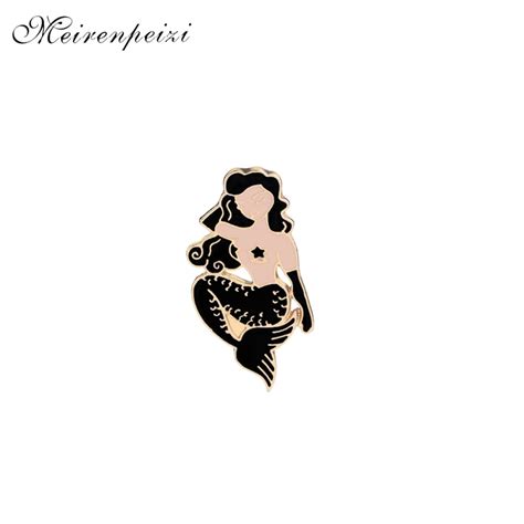 Mermaid Pins Sexy Women Pins And Brooches Cosplay Pin Curls Beauty