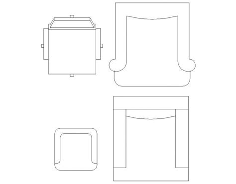 Chair Detail 2d View Cad Furniture Block Layout Autocad File