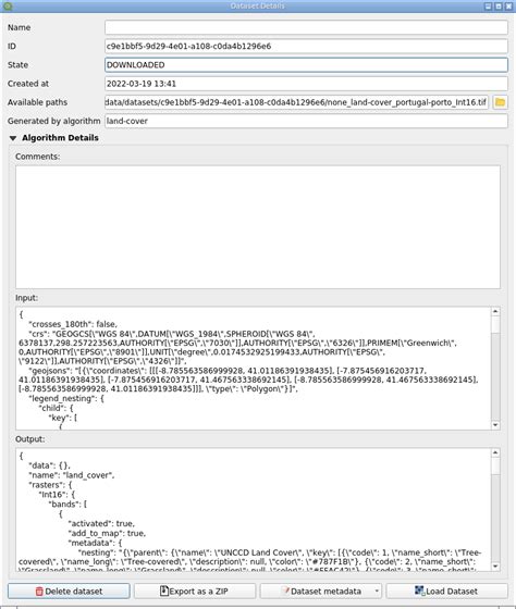 Dataset Metadata Trends Earth Documentation