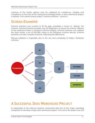 Database Management Why Data Warehouse Projects Fail PDF