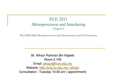 Ppt Ece 2211 Microprocessor And Interfacing Chapter 8 The 80888086