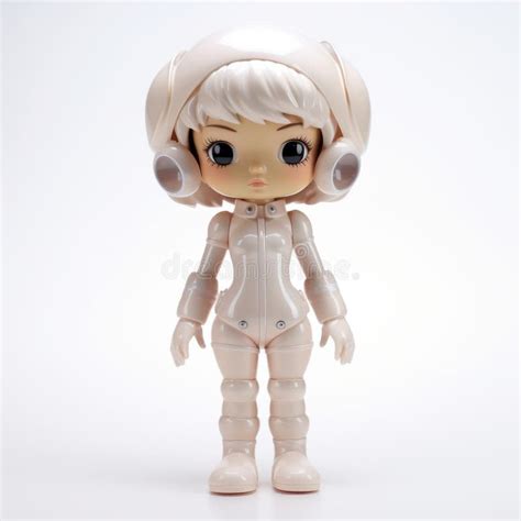Chibi Robot Lady Figure Ethereal Vinyl Toy With Cosmic Themes Stock