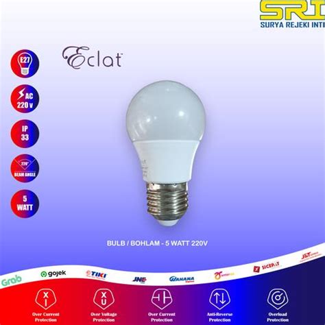 Jual Led Bulb W Eclat Lampu Bohlam Led Watt Cool Daylight Kuning