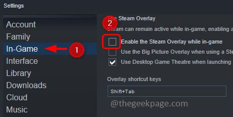 How To Enable Or Disable Steam Overlay For A Particular Game In Windows