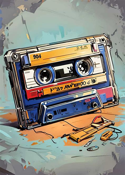 Vintage Audio Tape Recorder Vintage Cassette Tape Aesthetic Drawing