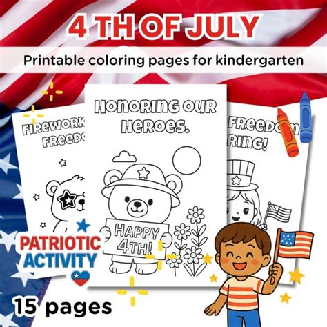 4th Of July Independence Day Coloring Pages For Kindergarten Patriotic