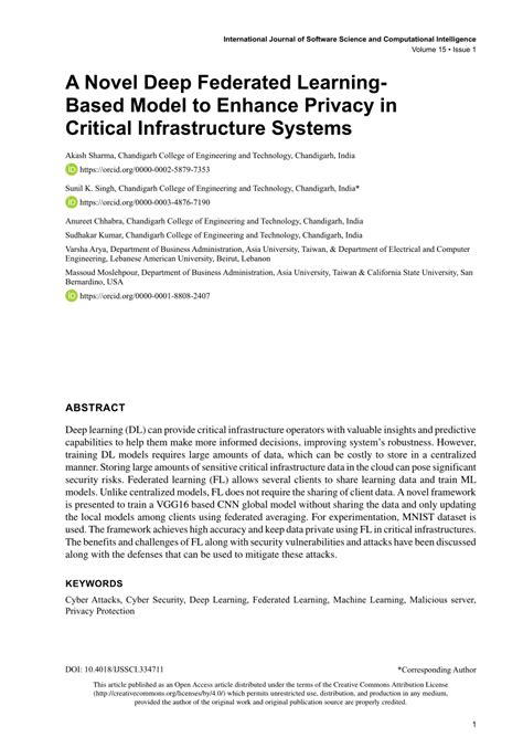 Pdf A Novel Deep Federated Learning Based Model To Enhance Privacy In Critical Infrastructure