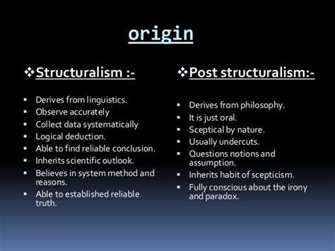 Differences Structuralism And Post Structuralism
