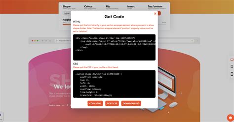 Custom Section Dividers Using Shapedividerapp What Do I Do With Html