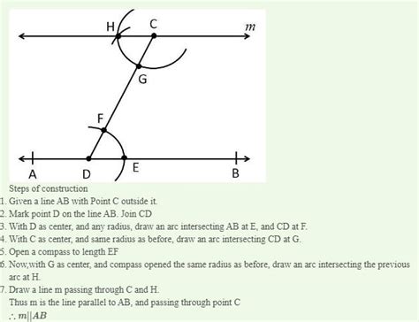draw a line say ab take a point c outside it through c draw a line