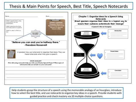thesis main points speech title tpt products middle school writer