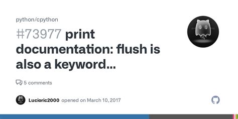 Print Documentation Flush Is Also A Keyword Argument · Issue 73977