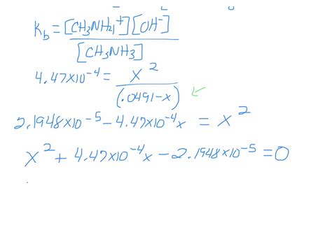 SOLVED: Consider a 0.0491 M solution of methylamine: Methylamine weak base with the chemical ...